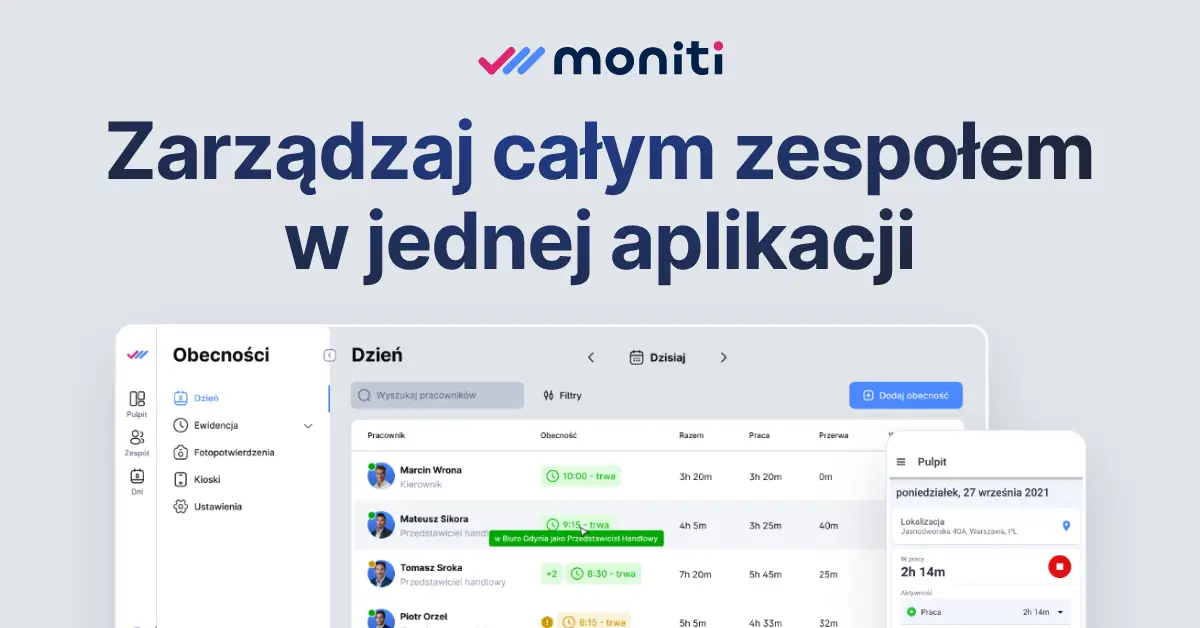 Moniti - Zarządzaj całym zespołem w jednej aplikacji