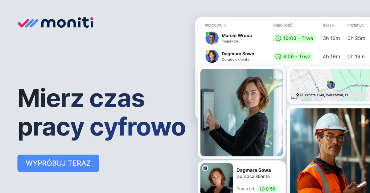 Najlepsza Rejestracja Czasu Pracy w Aplikacji 2025 | Moniti